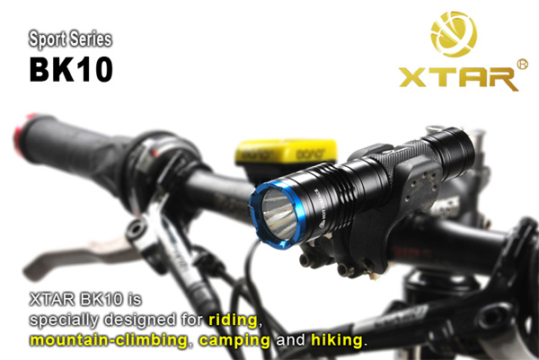XTAR BK10 Set - XTAR BK10 450 lumen bicycle light fitted with CREE XM-L U2 LED complete with ...